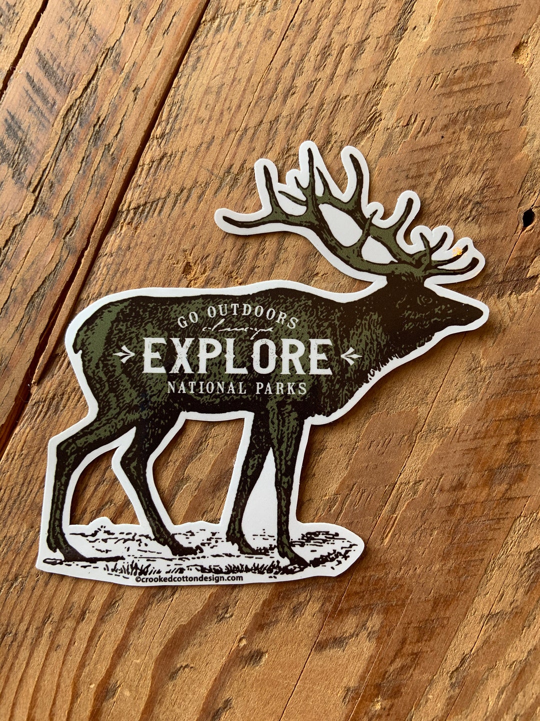 STICKER Elk Explore National Park | Go Outdoors | Waterproof | 4"t X 4 ...