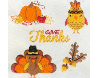 Happy Thanksgiving Machine Embroidery Design Turkey - Etsy