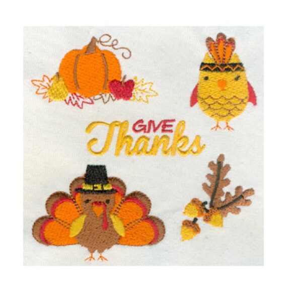 EMBROIDERY 5 Thanksgiving Mini Designs Embroidery Designs | Etsy