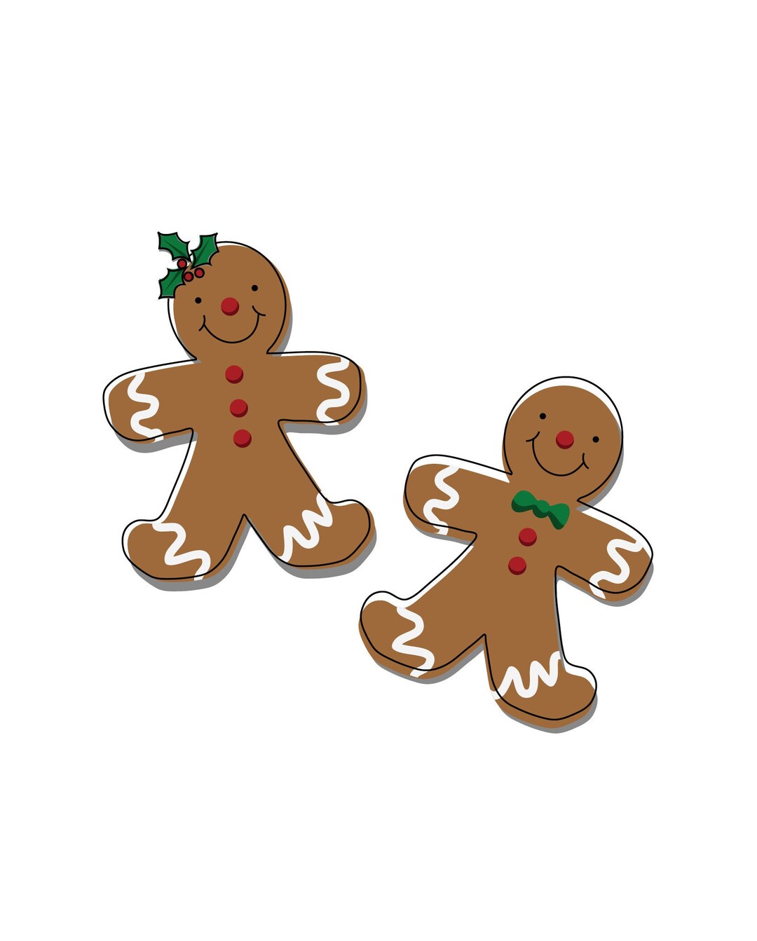 SVG CLIPART Gingerbread Cookies Greeting Design | Gingerbread Man Girl ...