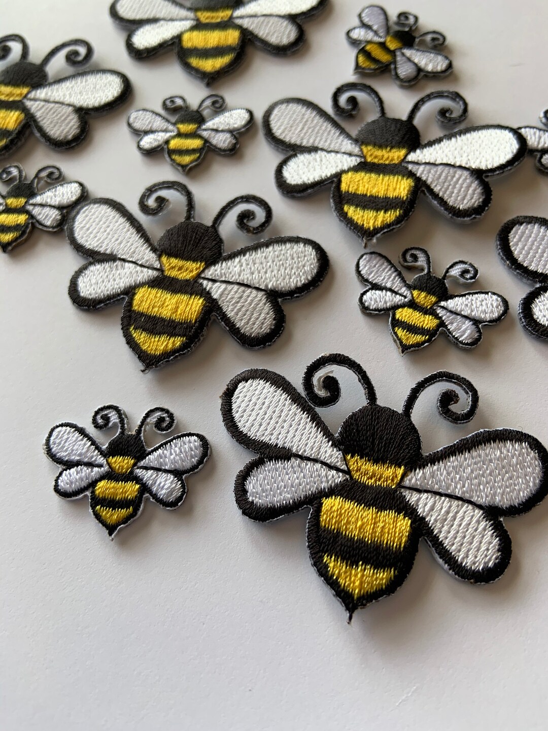 IRON ON PATCH One Tiny or Small Bee | 0.75"t X 1"w or 1.5"t X 2"w ...