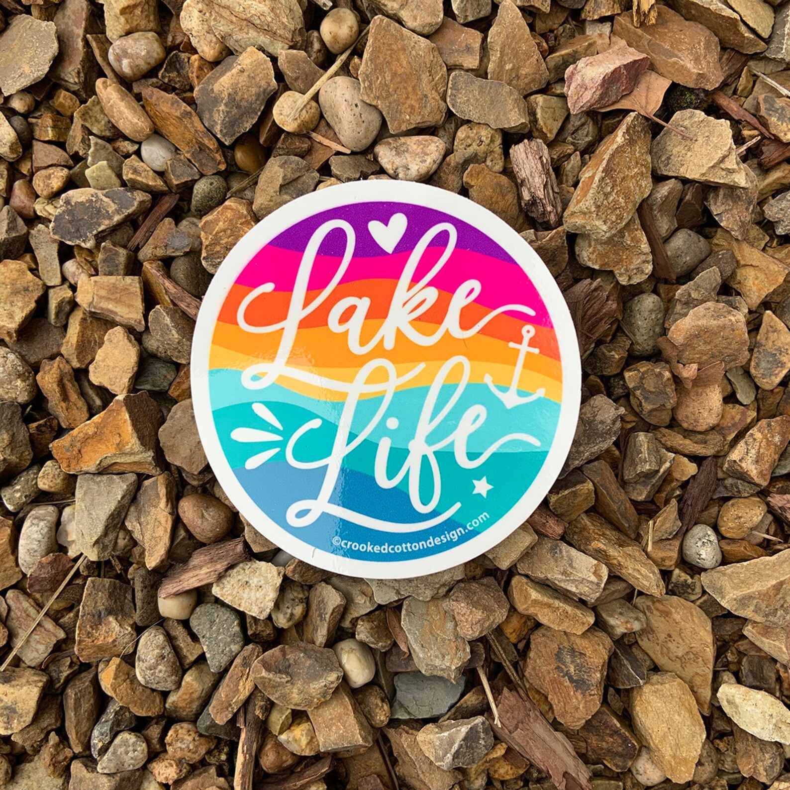 STICKER Lake Life Colorful Round Waterproof 3 Round | Etsy