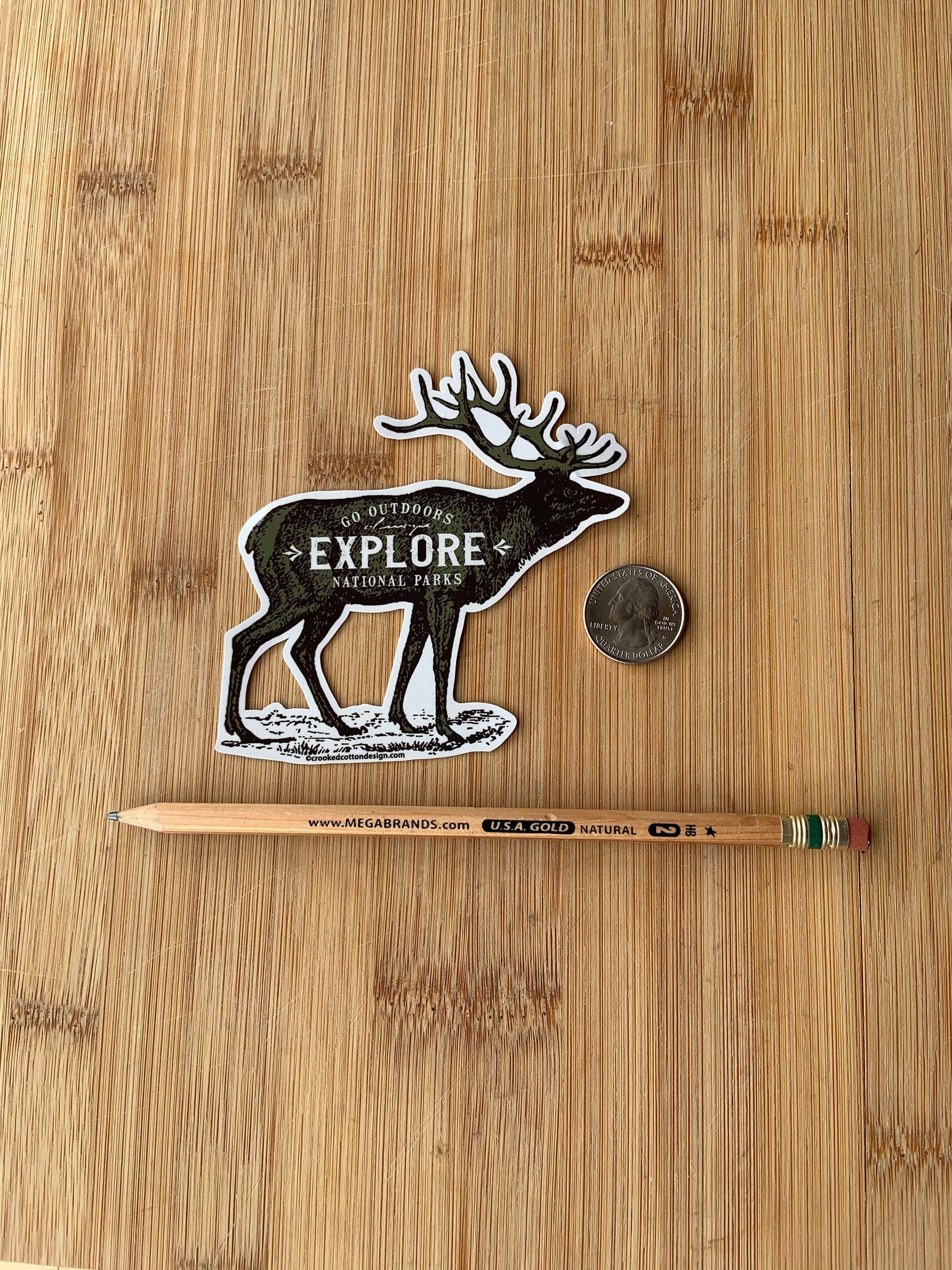 STICKER Elk Explore National Park Go Outdoors Waterproof | Etsy