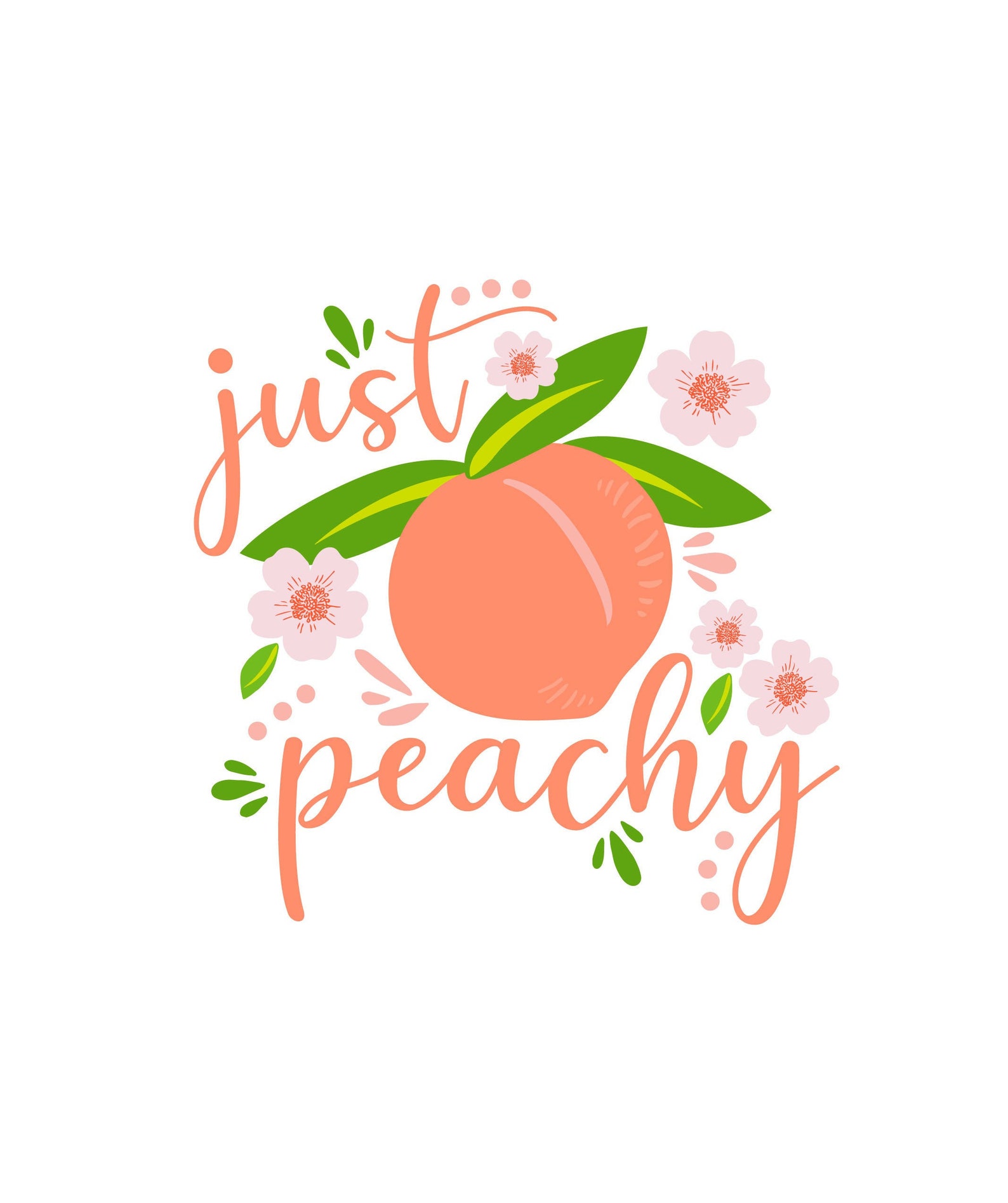 SVG Clipart Summertime Just Peachy Peach Cutting Machine Art | Etsy