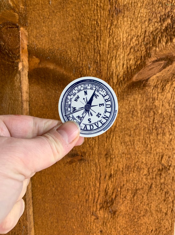 STICKER Small Sketchy Adventure Compass Waterproof | Etsy