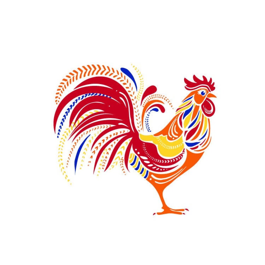 SVG Clipart Decorative Rooster | Cutting Machine Art | Instant Download ...