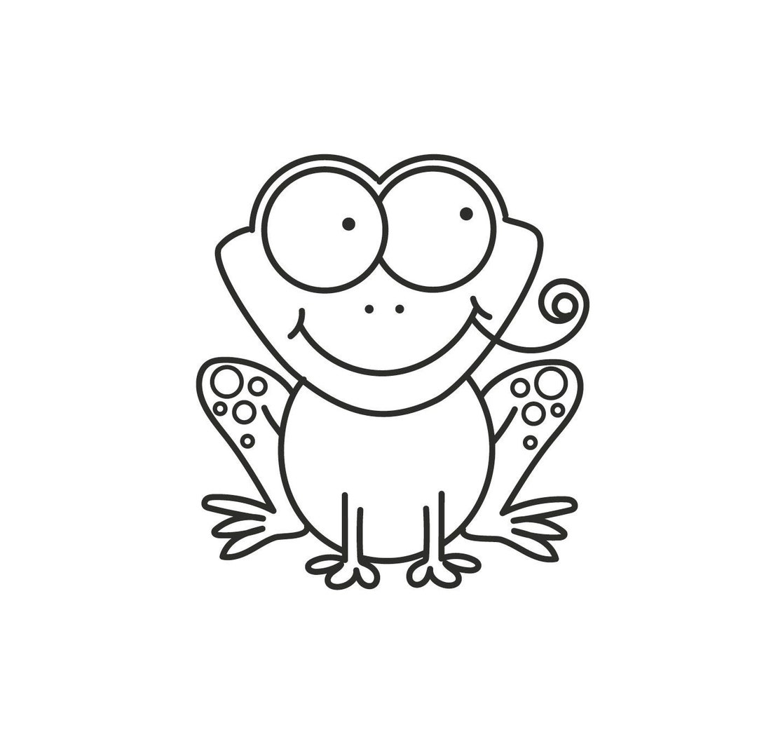 SVG CLIPART Cute Simple Frog Outline | Cute Kids Clipart | Cutting ...