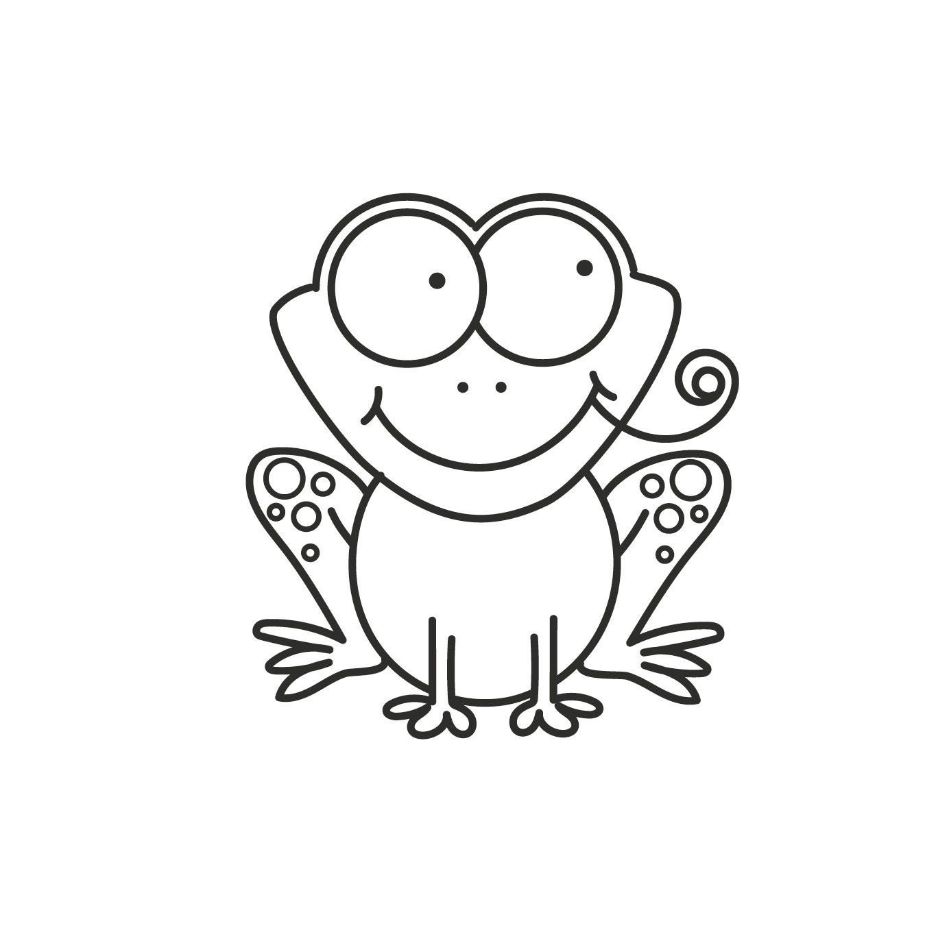 Cute Frog Clip Art Black And White