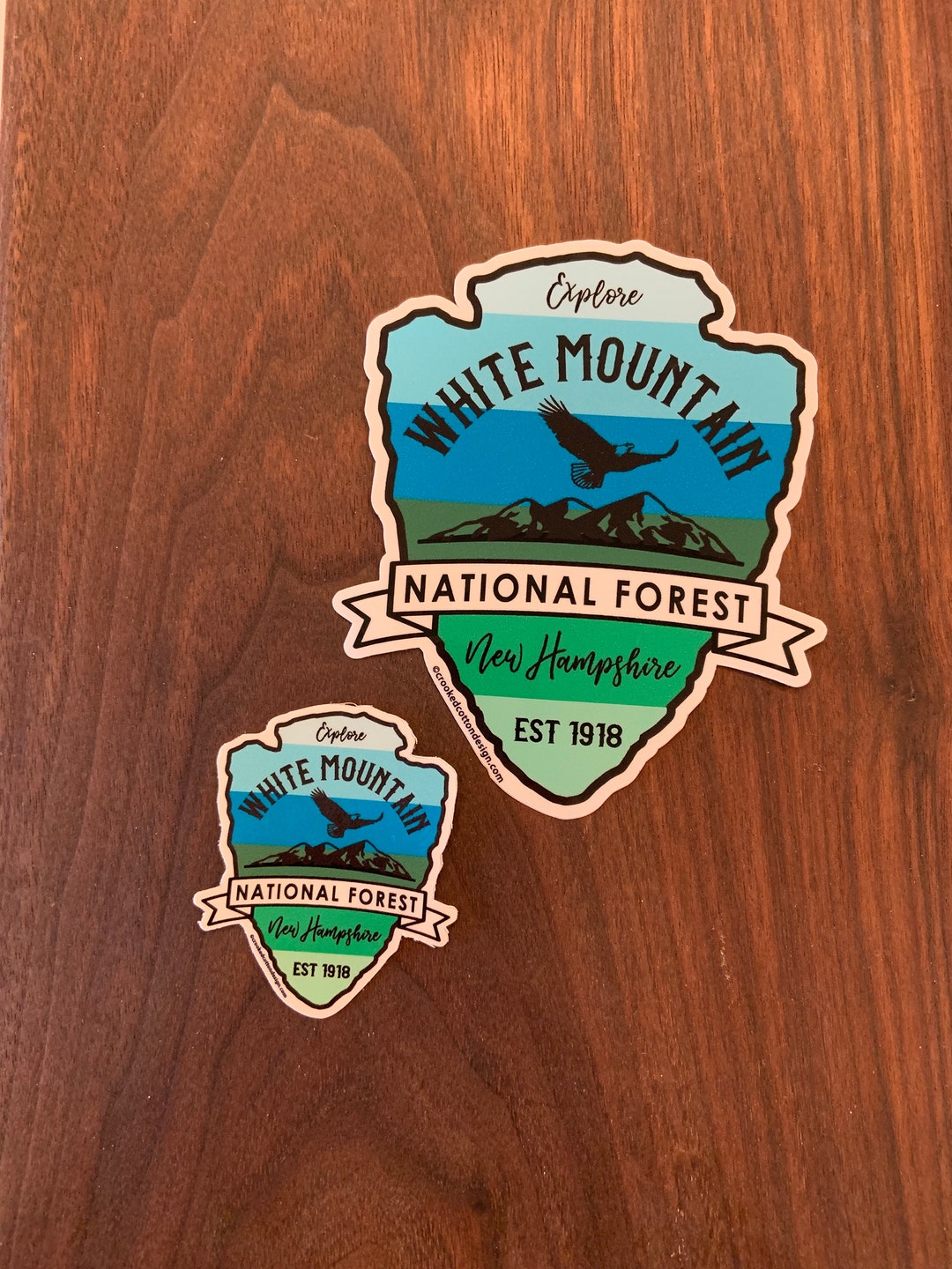 STICKER 1 White Mountain National Forest | Bald Eagle and Mountains ...