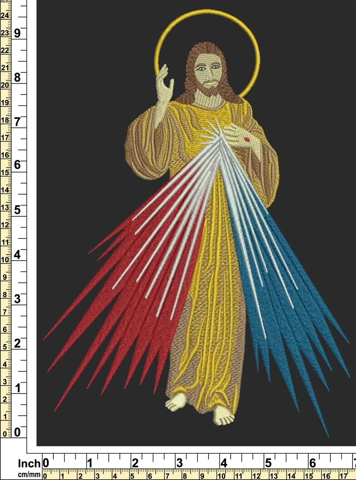 EMBROIDERY 9.4"t Divine Mercy Jesus | Jesus Christ | Catholic Religious ...