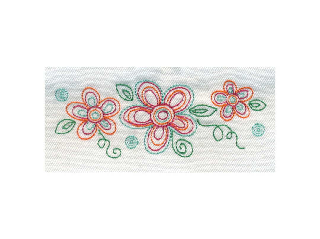 EMBROIDERY 3 Bean Flower | Instant Digital Download - Etsy