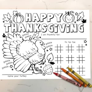 PRINTABLE PLACEMAT Thanksgiving Coloring Page | Kids Activity Coloring ...