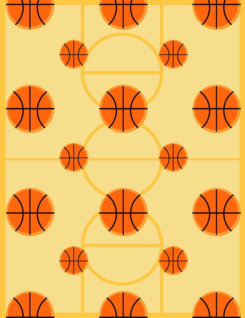 SVG CLIPART Basketball Sport Page | DYI Full Sheet Printable Page ...