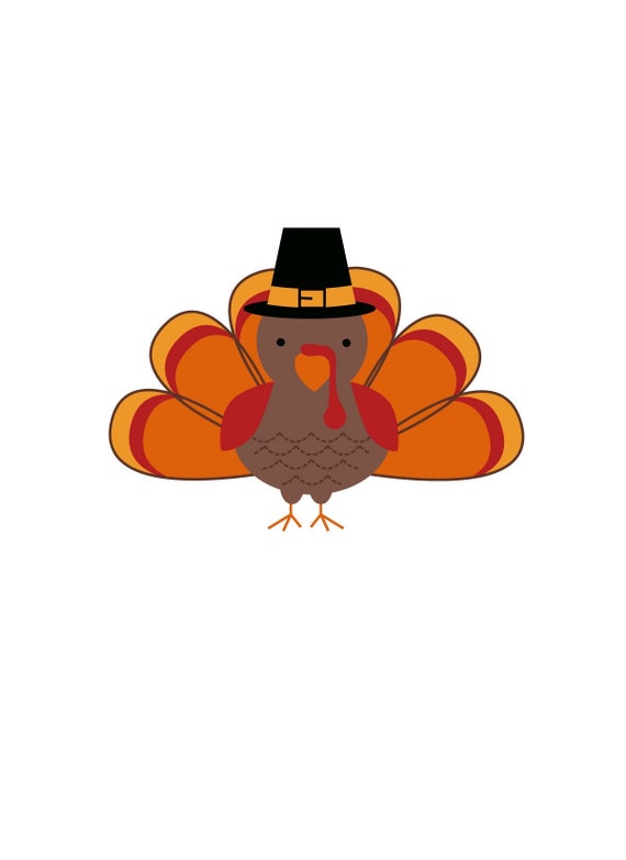 SVG CLIPART Pilgrim Turkey Happy Thanksgiving Cutting - Etsy