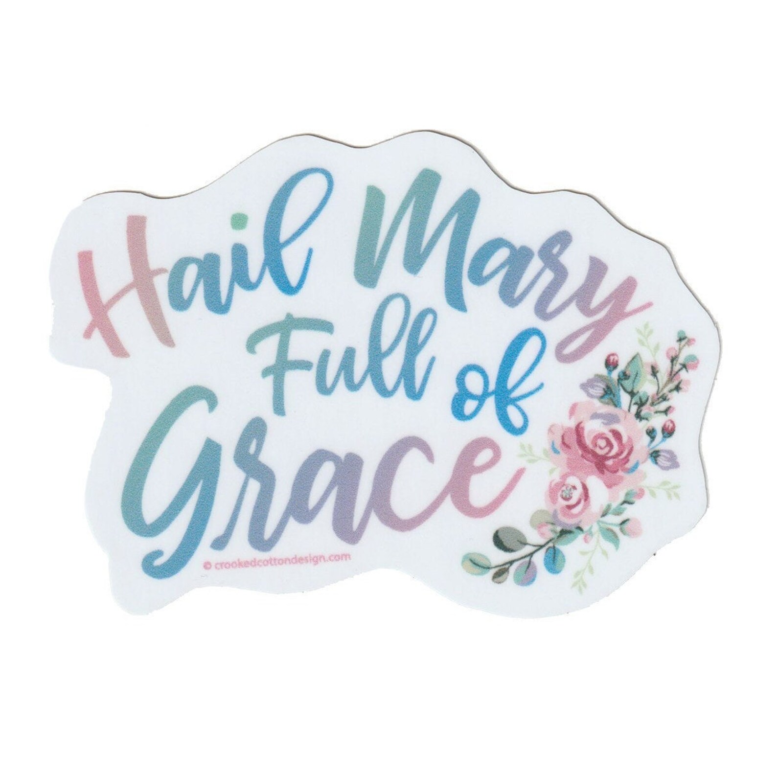 STICKER Hail Mary Full of Grace | Catholic Sticker | Waterproof | 4"w X ...