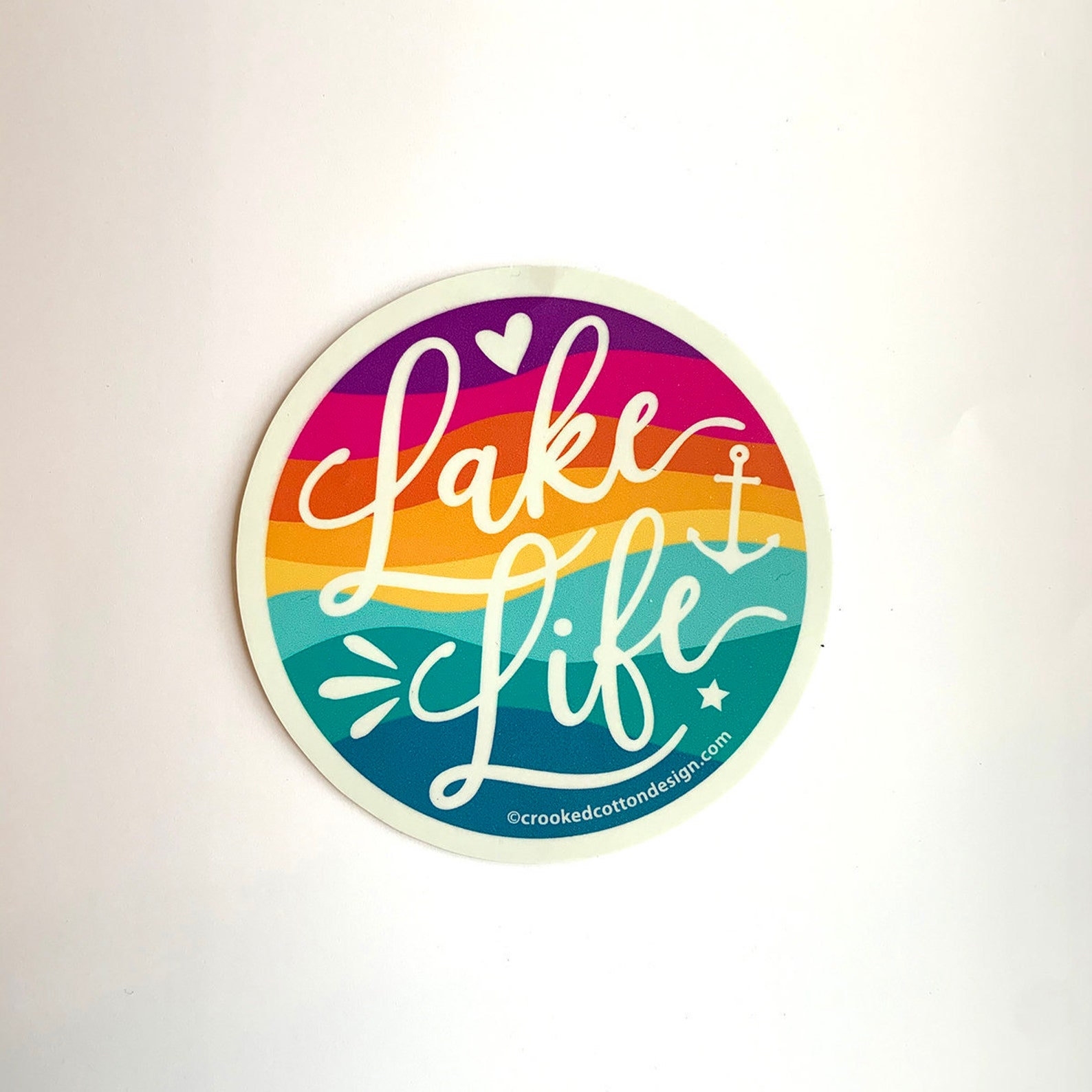 STICKER Lake Life Colorful Round Waterproof 3 Round | Etsy