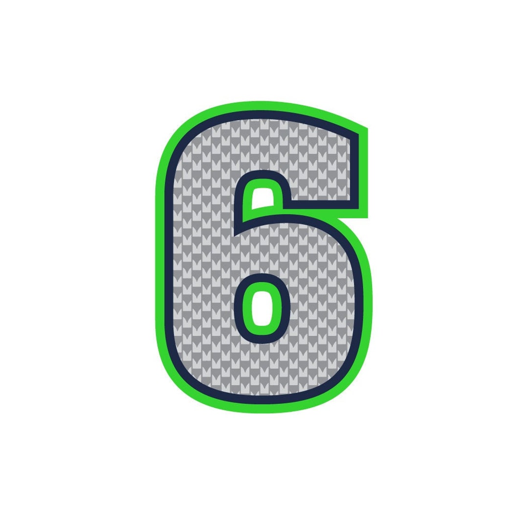SVG CLIPART 12th Fan Number 6 | Seattle | Cutting Machine Art | Instant ...