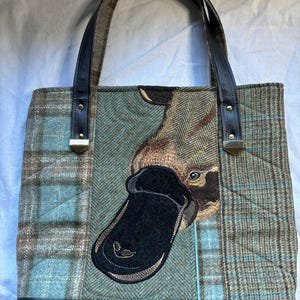 Australian Animal Themed Wool Tweed Tote Bag One Side Has an ...