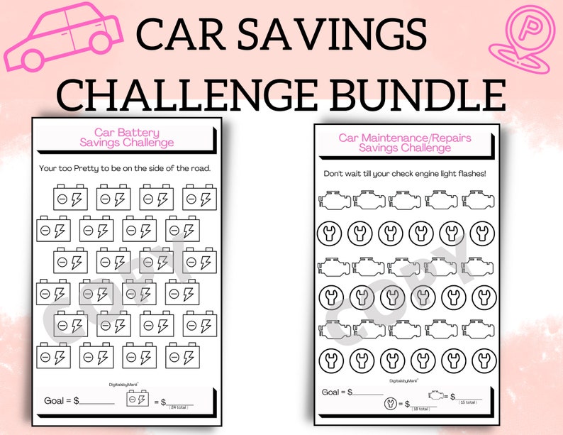 Car Savings Challenge Bundlea6 Savings Challenge - Etsy