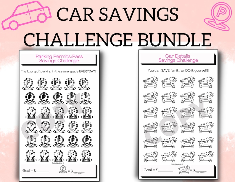 Car Savings Challenge Bundlea6 Savings Challenge - Etsy