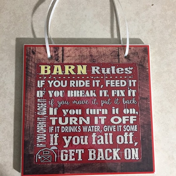 Horse Barn Signs Rules - Etsy