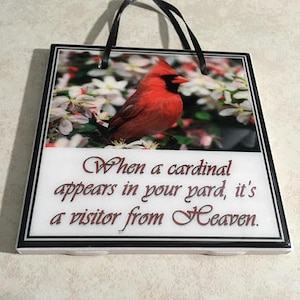 Cardinal Heaven Quote Sign Memory Plaque Personalized Custom - Etsy