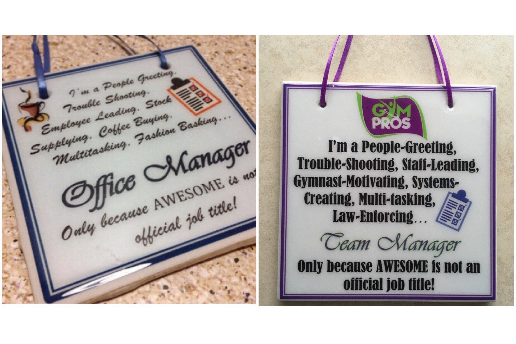 Office Manager Quote Plaque Team Manager Sign Hanging Tile | Etsy