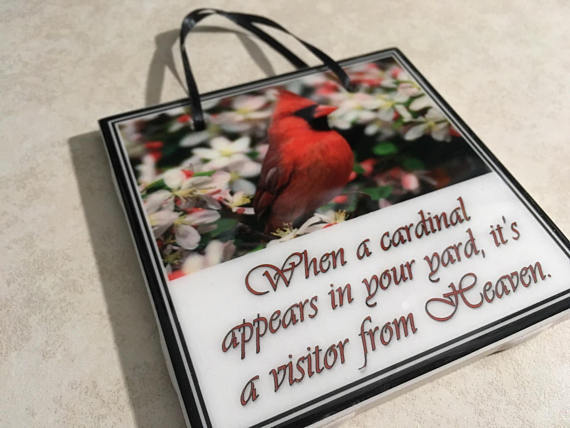 Cardinal Heaven Quote Sign Memory Plaque Personalized Custom - Etsy