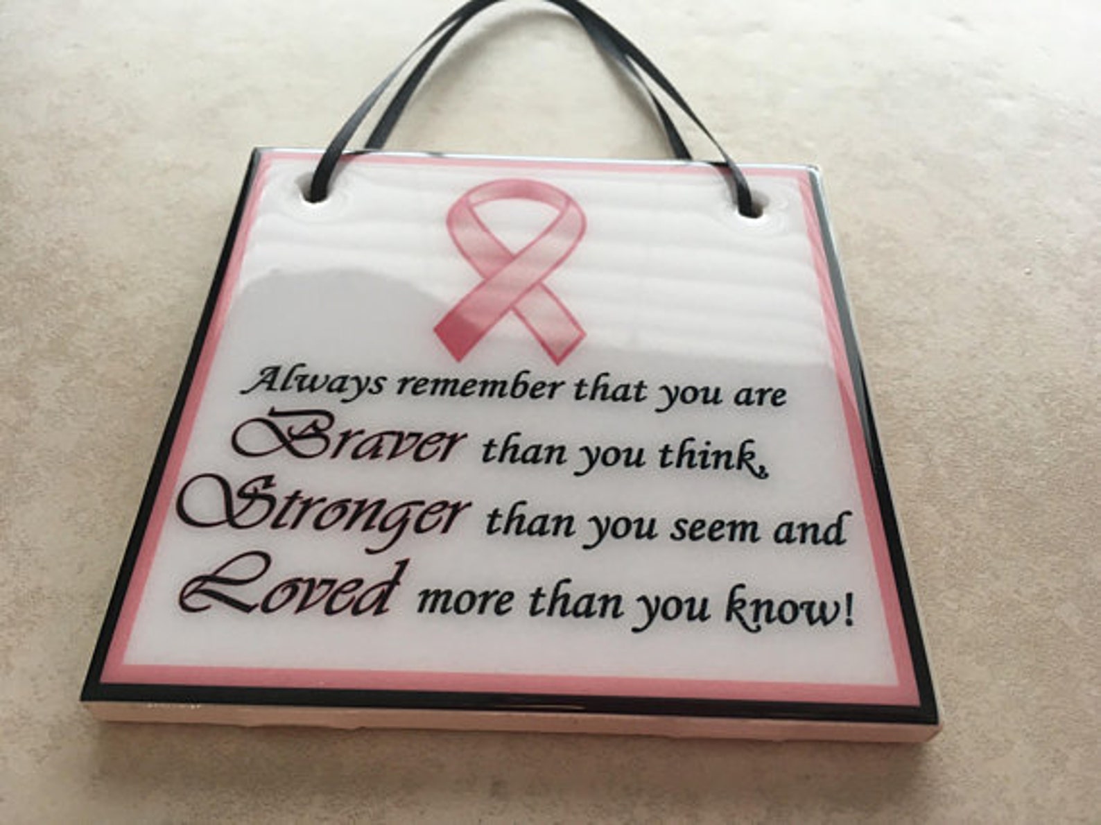 Breast Cancer Gift Cancer Survivor Plaque Quote Hanging Tile | Etsy