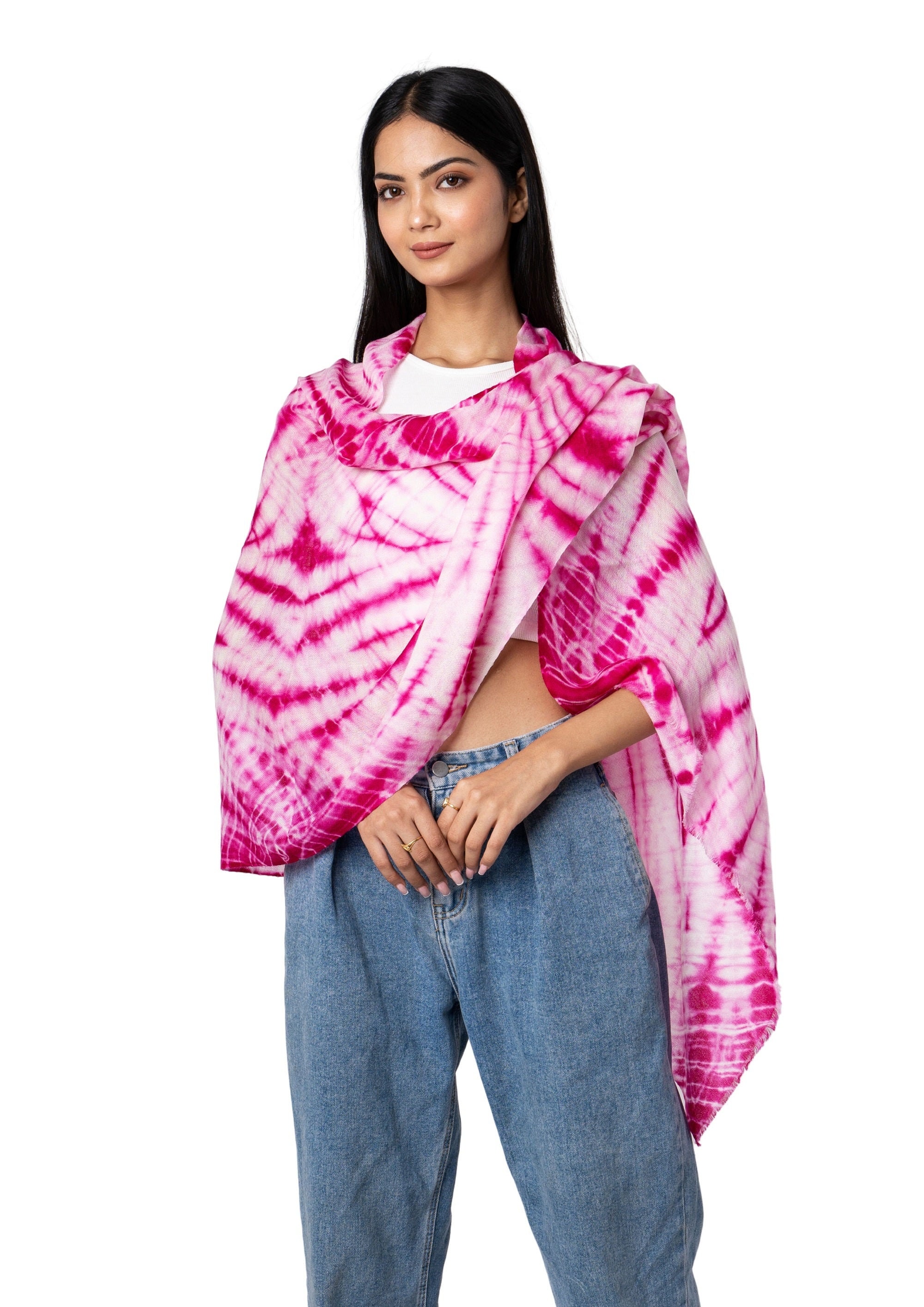 Pink Tie Dye Wool and Silk Shawl: A Masterpiece of Artisan Elegance - Etsy