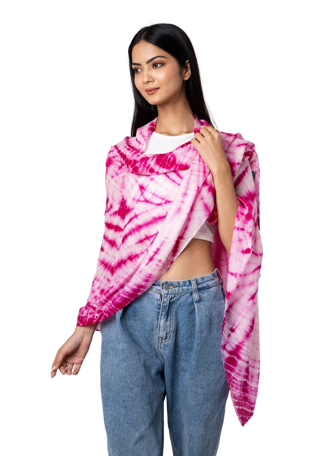 Pink Tie Dye Wool and Silk Shawl: A Masterpiece of Artisan Elegance - Etsy