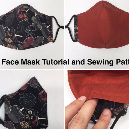 TWO Face Mask PDF Sewing Pattern for Child Teenager Adult/ - Etsy
