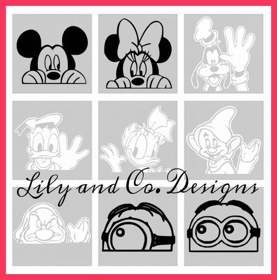 Peeking Character Decals Mickey Minnie Goofy Donald Duck - Etsy
