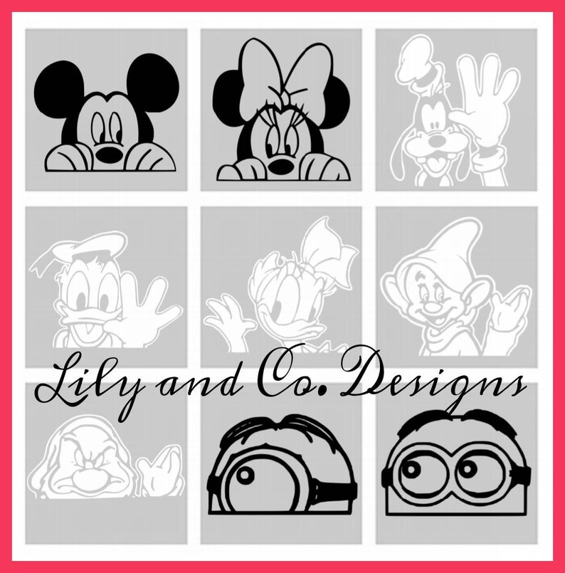 Peeking Character Decals; Mickey; Minnie; Goofy; Donald Duck; Daisy ...