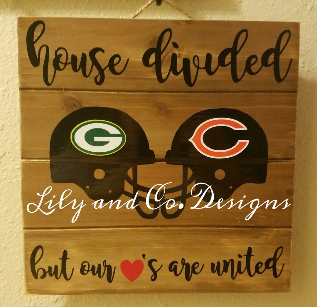 House Divided Hearts United Football Sign - Etsy