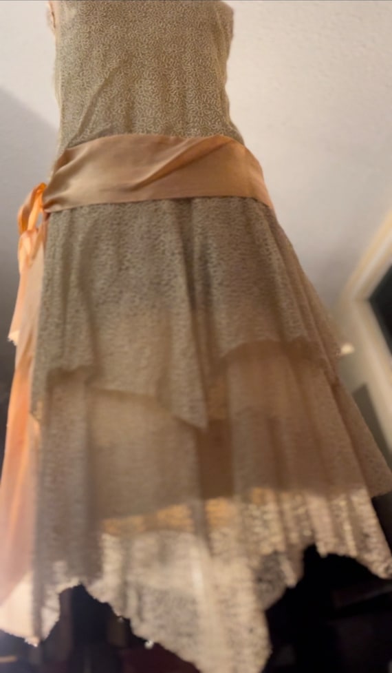 1920s Authentic White Lace Cocktail Wedding Dress fro… - Gem