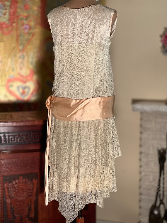 1920s Authentic White Lace Cocktail Wedding Dress fro… - Gem