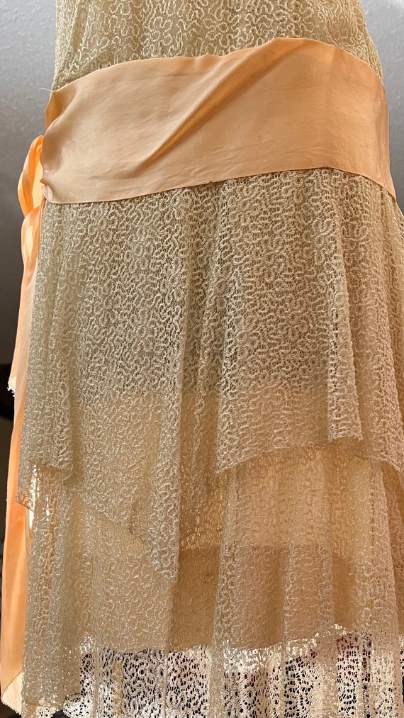 1920s Authentic White Lace Cocktail Wedding Dress fro… - Gem