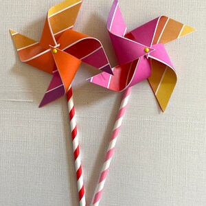 Rainbow Paper Pinwheels for Party Favors 1 1/2 Dozen or 2 Dozen - Etsy