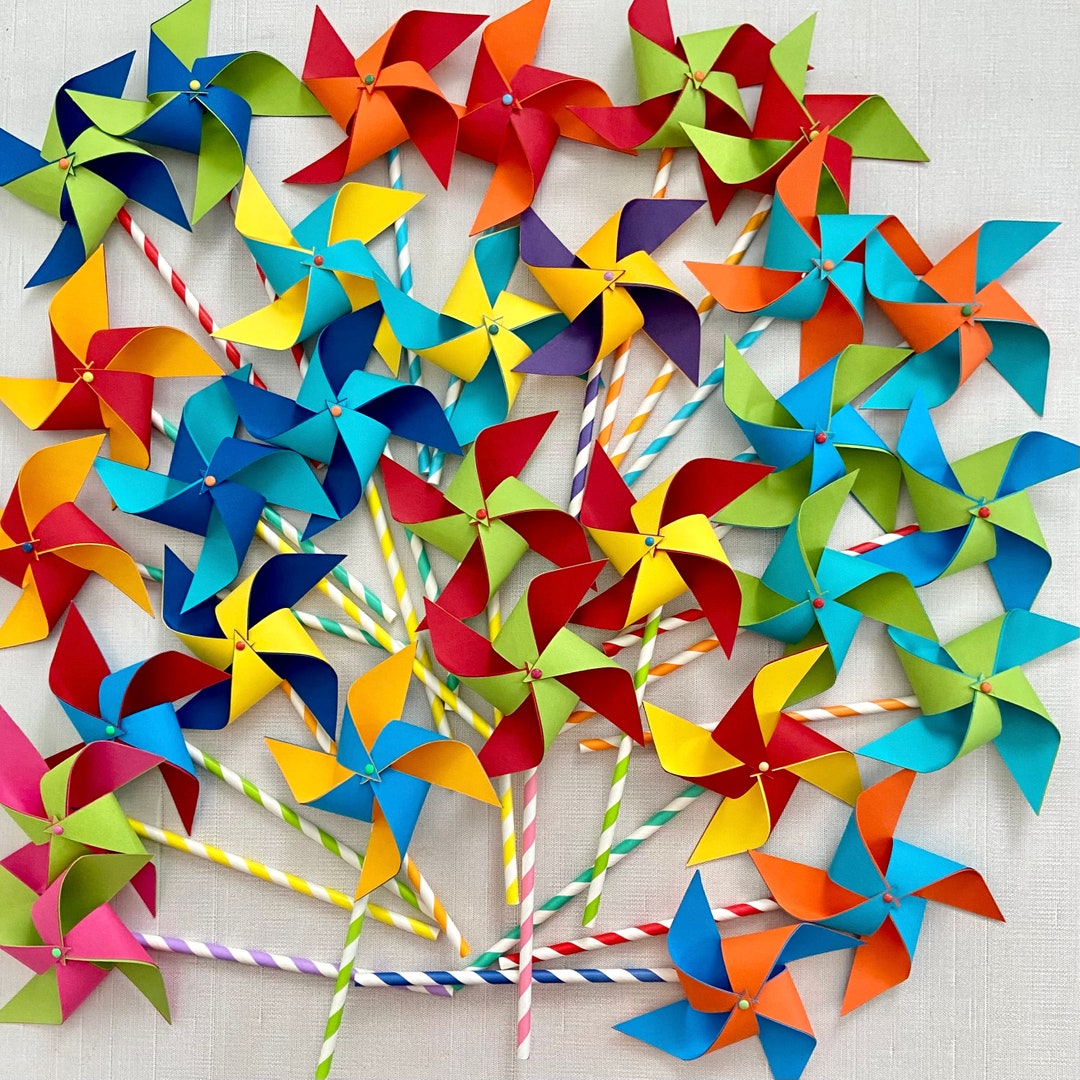 Solid Colors Paper Pinwheels 2 Dozen or More - Etsy