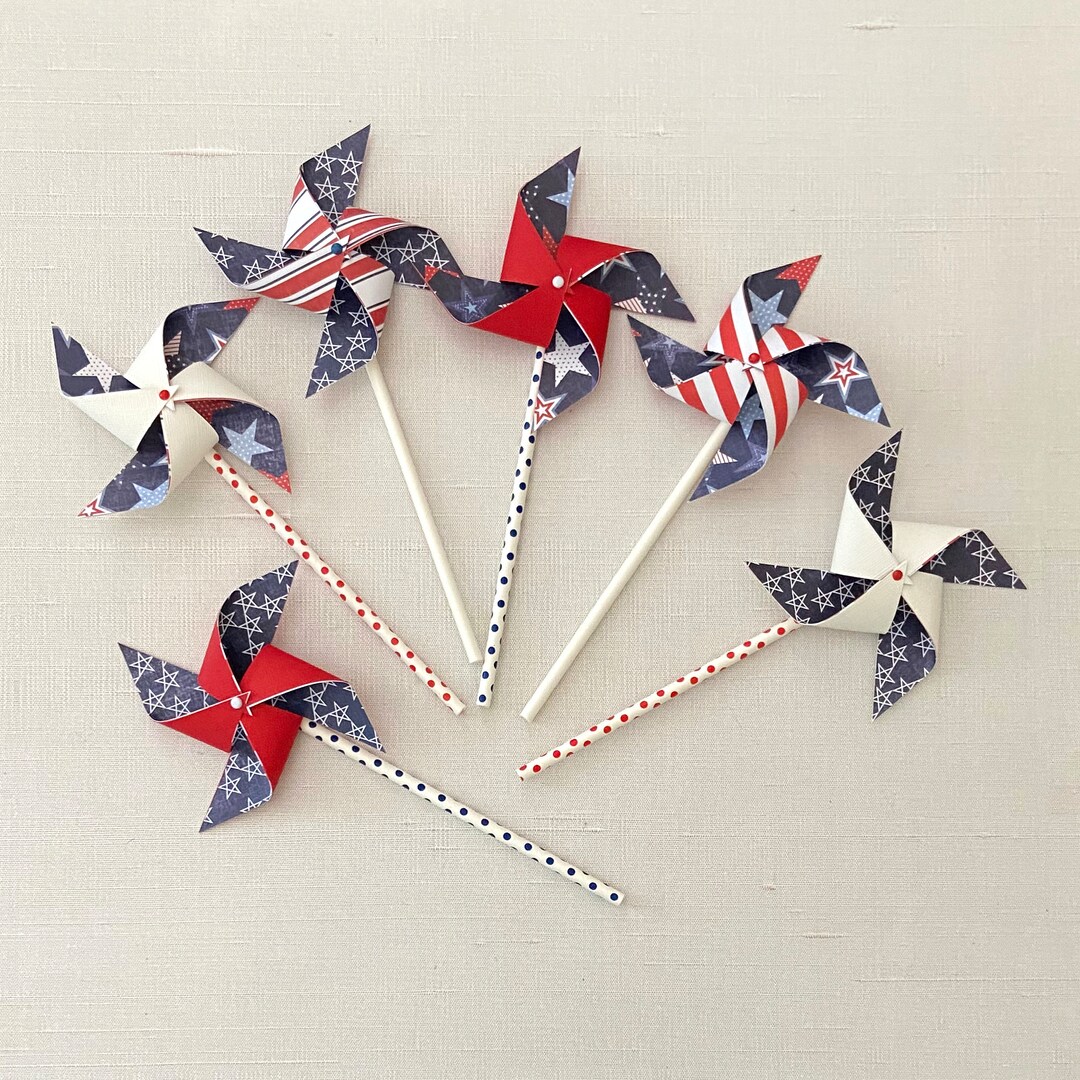 Stars and Stripes USA Patriotic Pinwheels | 4th of July Event | Red ...