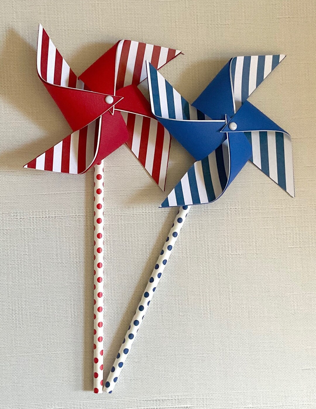 Spinning Pinwheels Blue Stripes or Red Stripes - Etsy