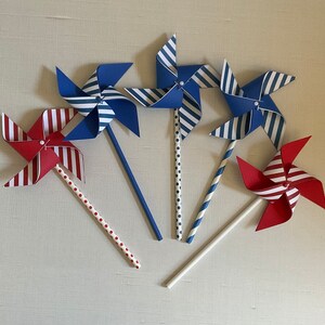 Spinning Pinwheels Blue Stripes or Red Stripes - Etsy