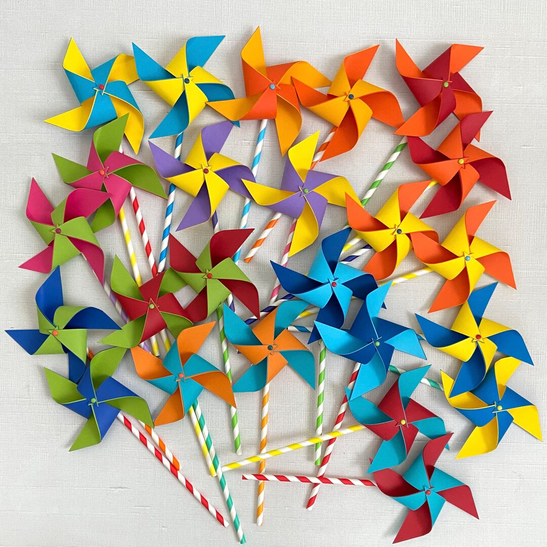 Double-color Spinning Pinwheels 2 Dozen or More - Etsy