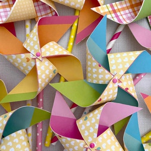 Colorful Rainbow Sunshine Hearts Paper Pinwheels for Party Favors - Etsy