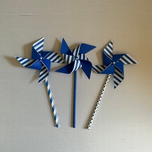 Spinning Pinwheels Blue Stripes or Red Stripes - Etsy