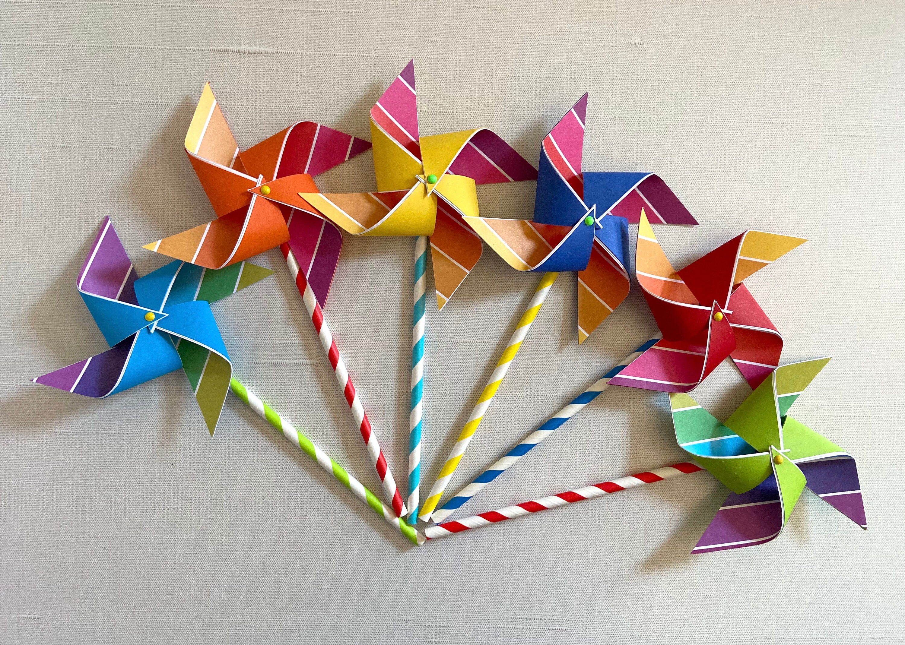 Rainbow Paper Pinwheels for Party Favors - Etsy