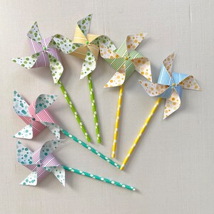 Bubbles and Stripes Colorful Pinwheels Easter Pinwheels - Etsy