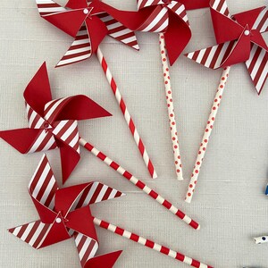 Spinning Pinwheels Blue Stripes or Red Stripes - Etsy