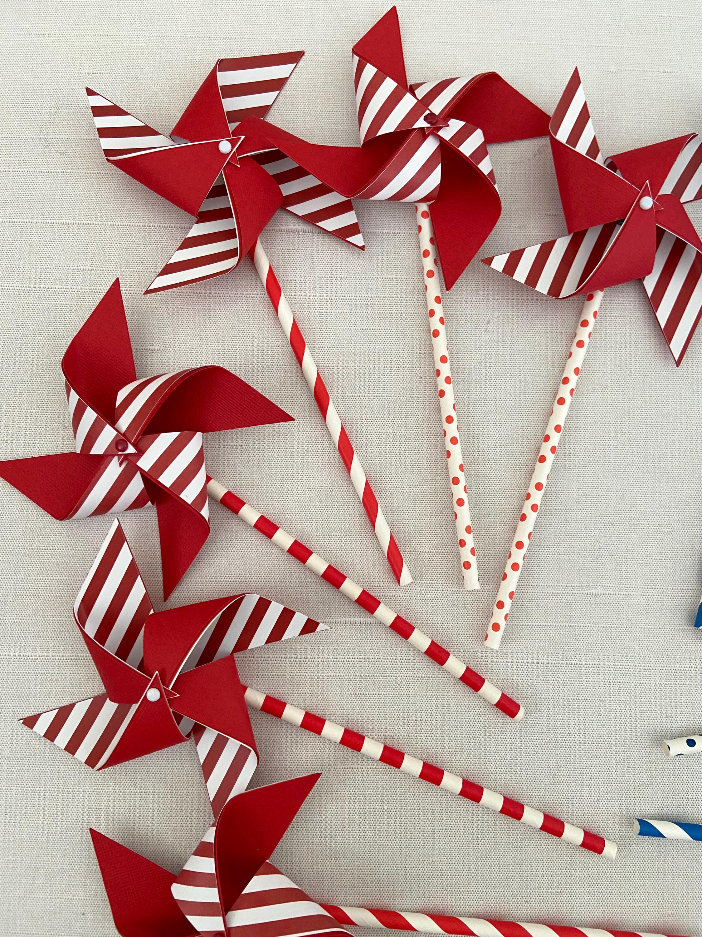 Spinning Pinwheels Blue Stripes or Red Stripes - Etsy